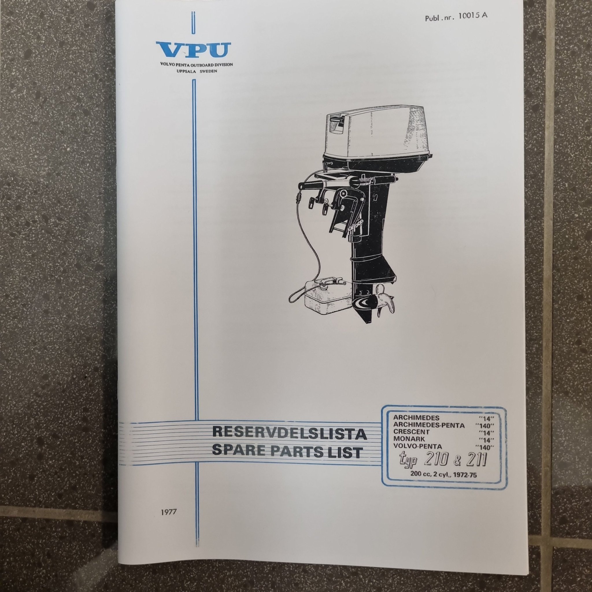 Reservdelslista vpu 200cc 2-cyl 1972-75 (Archim.. | Köp på Tradera ...