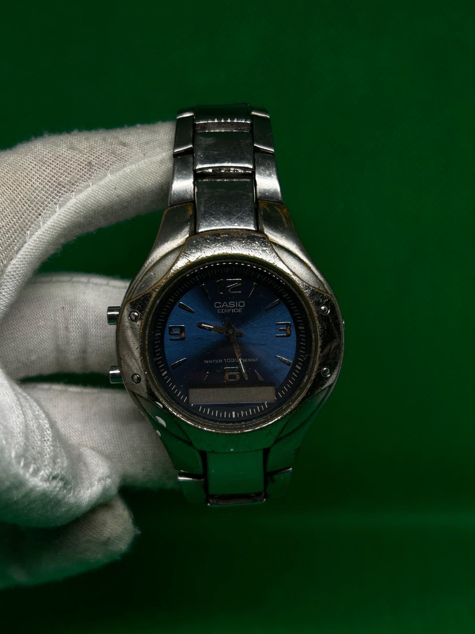 Casio Edifice ana-digi quartz herrklocka stål b.. | Köp på Tradera ...