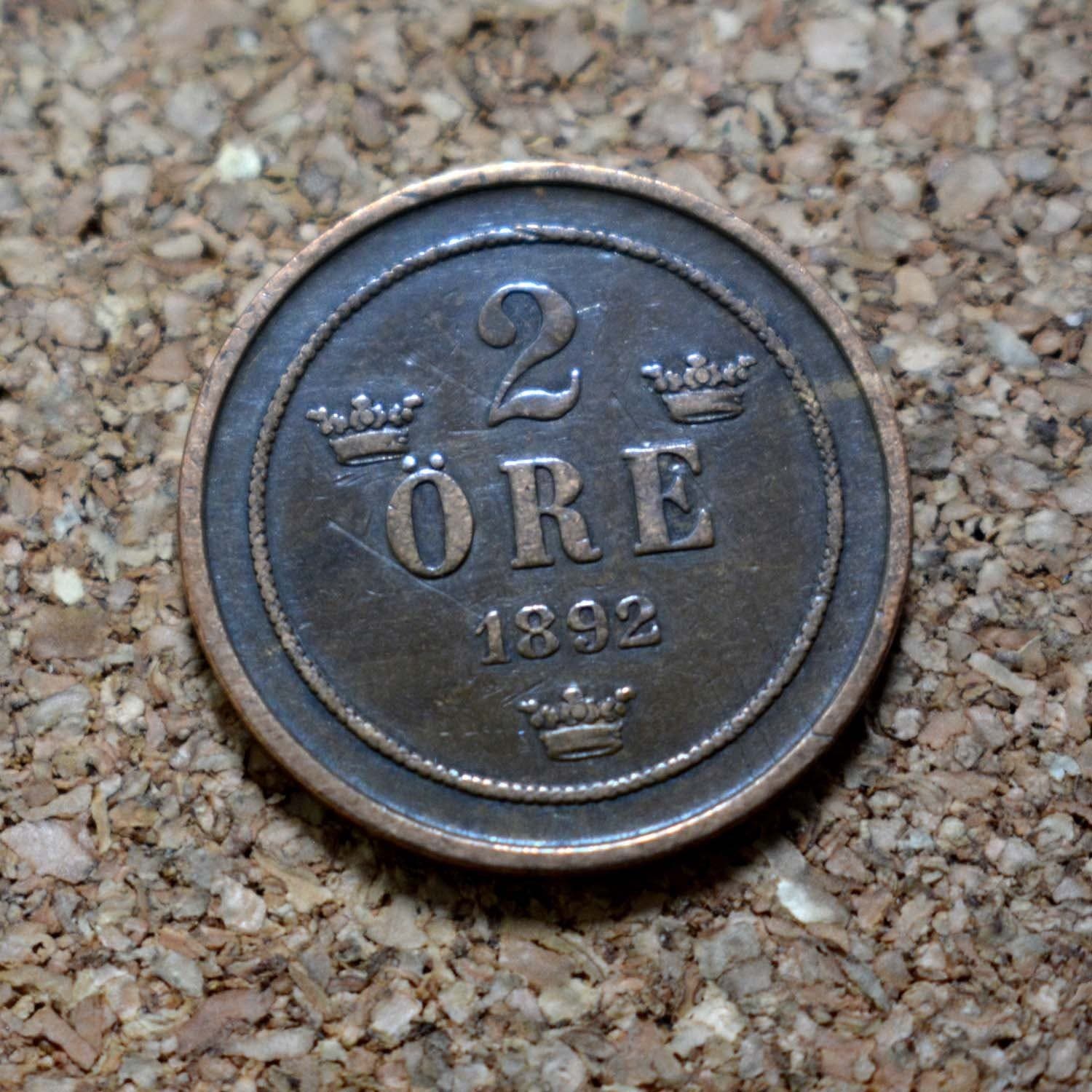 Sverige 1892 Mynt 2 öre OII Kv.6 | Köp på Tradera (694016324)