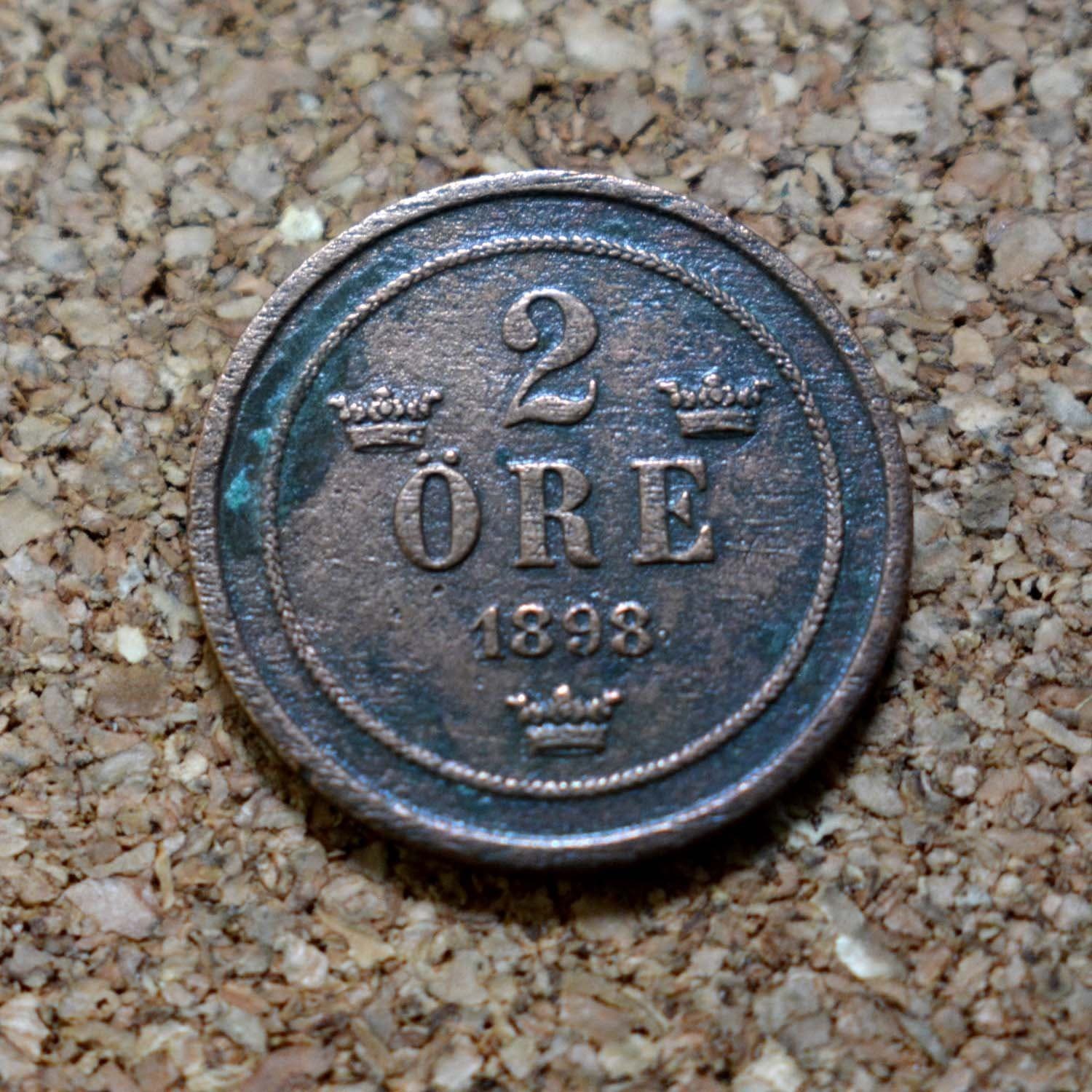 Sverige 1898 Mynt 2 öre OII Kv.6 | Köp på Tradera (694016325)