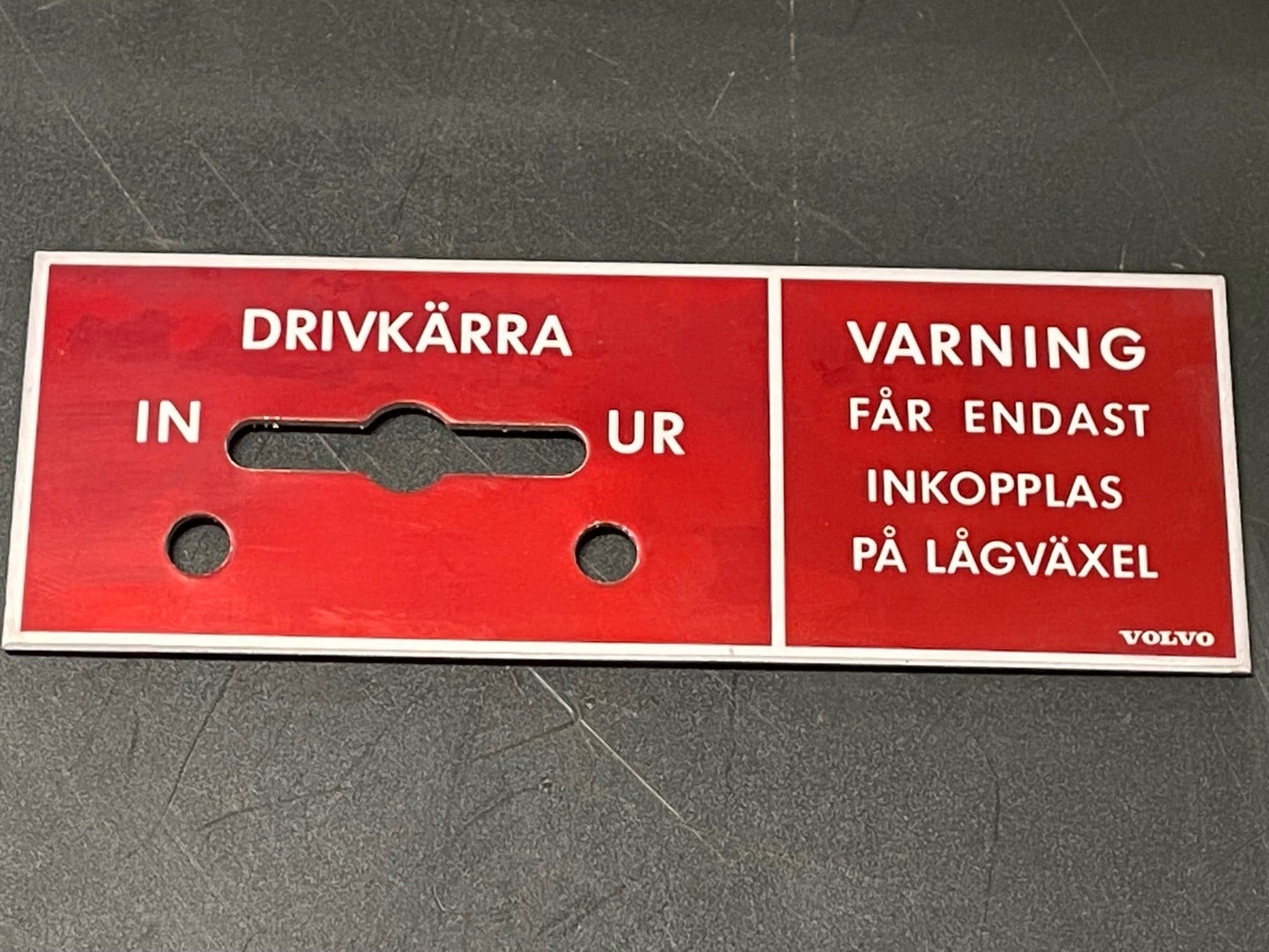 Se produkter som liknar NOS Skylt Drivkärra Volvo på Tradera (658043044)