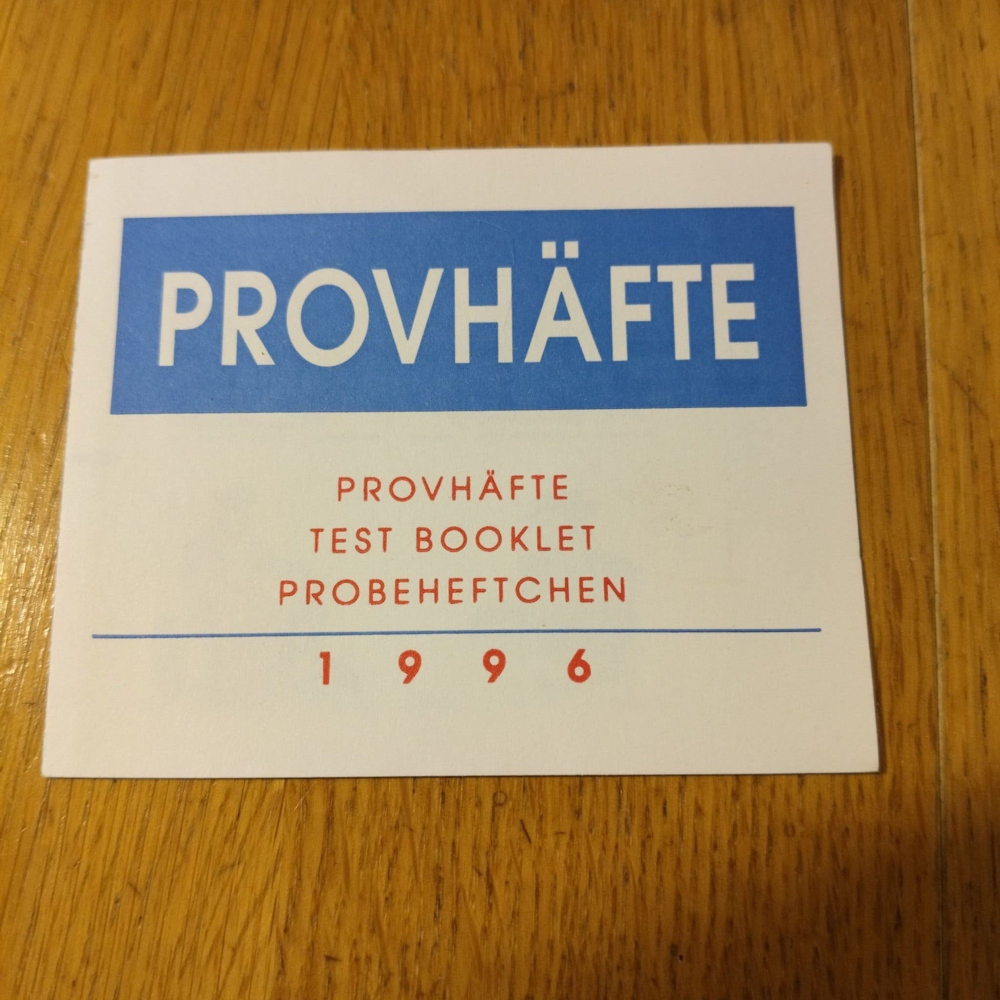 FRI FRAKT - - Provhäfte Test Booklet Probeh.. | Köp på Tradera (708678113)