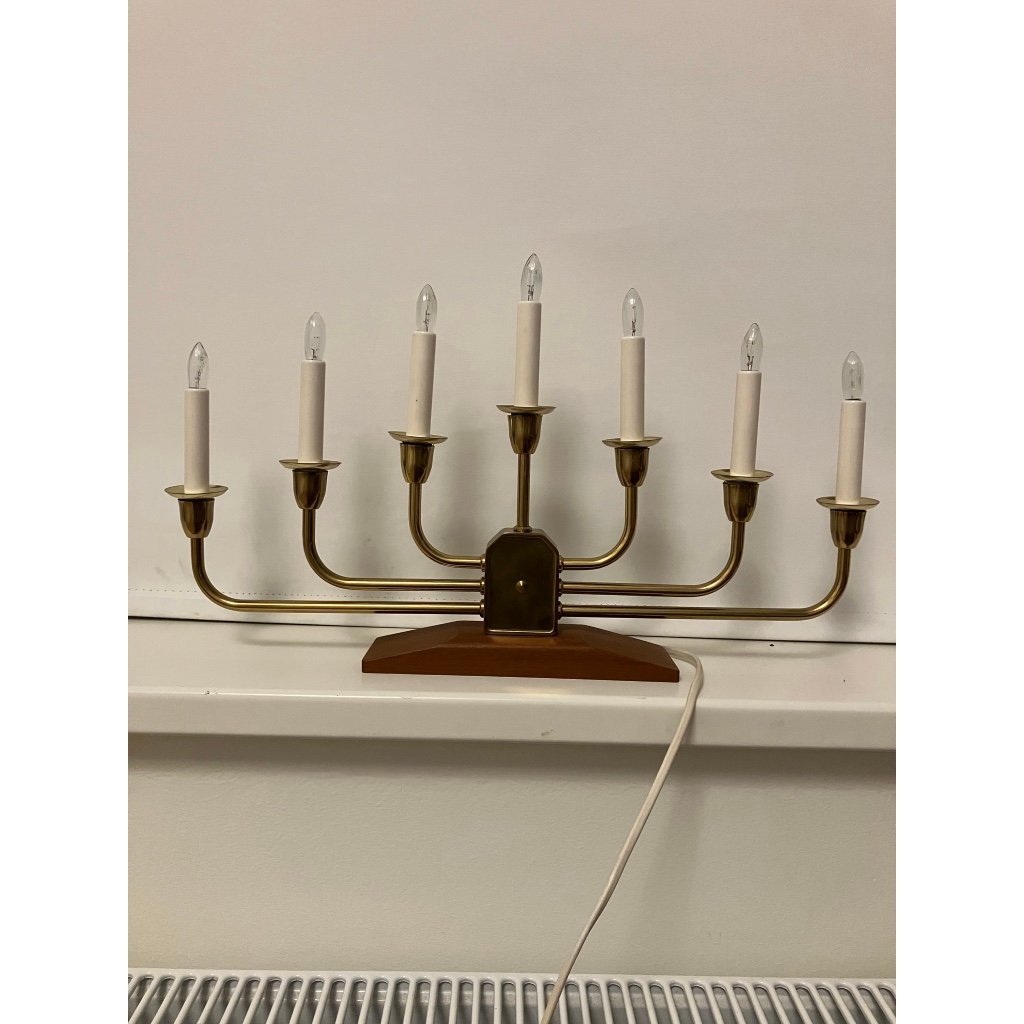 Philips G.K 220 adventsljusstake. Mässing/ teak | Köp på Tradera ...