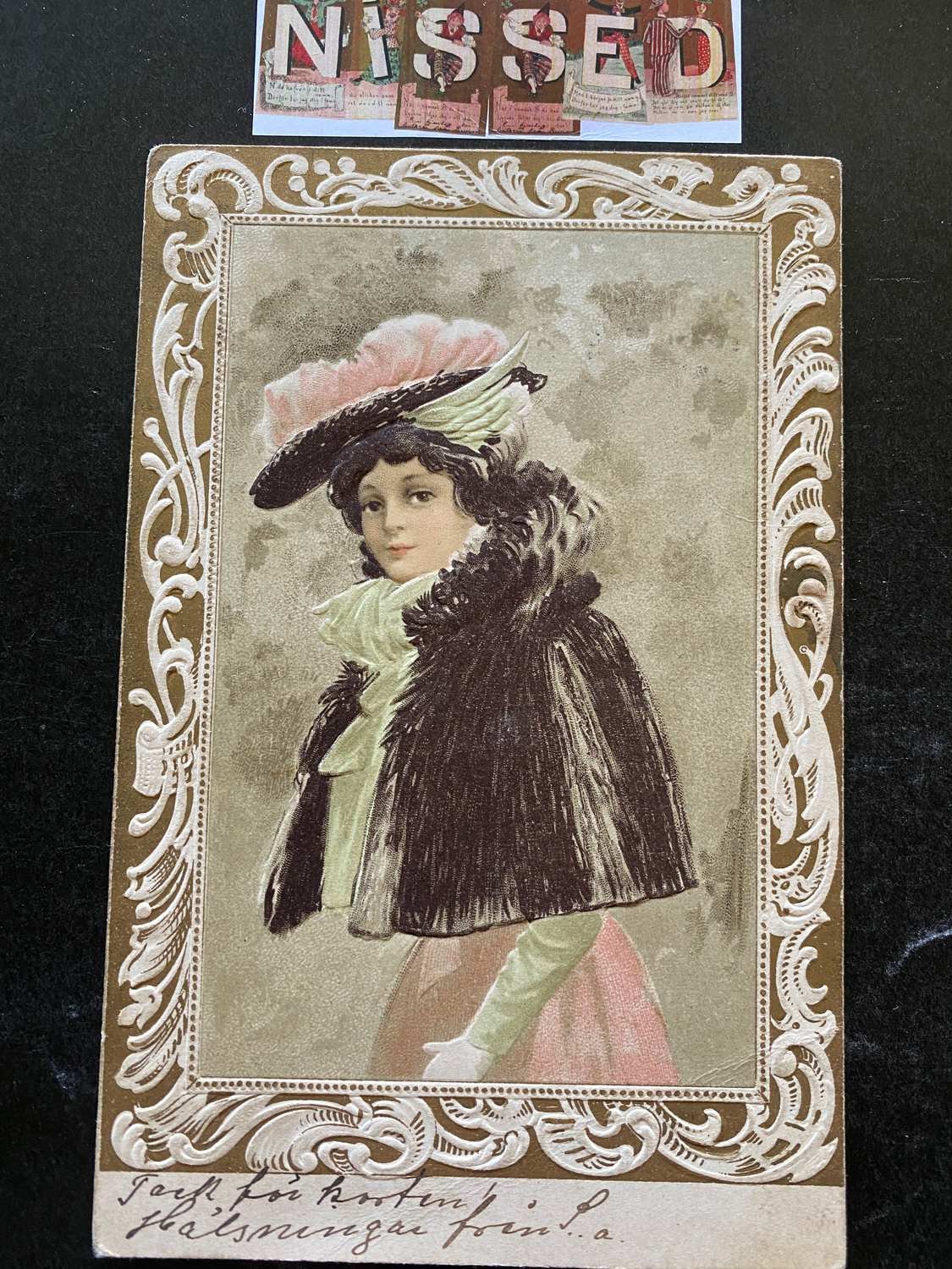 Art Nouveau .Dam med stor hatt .. | Köp från nissed2018 på Tradera ...