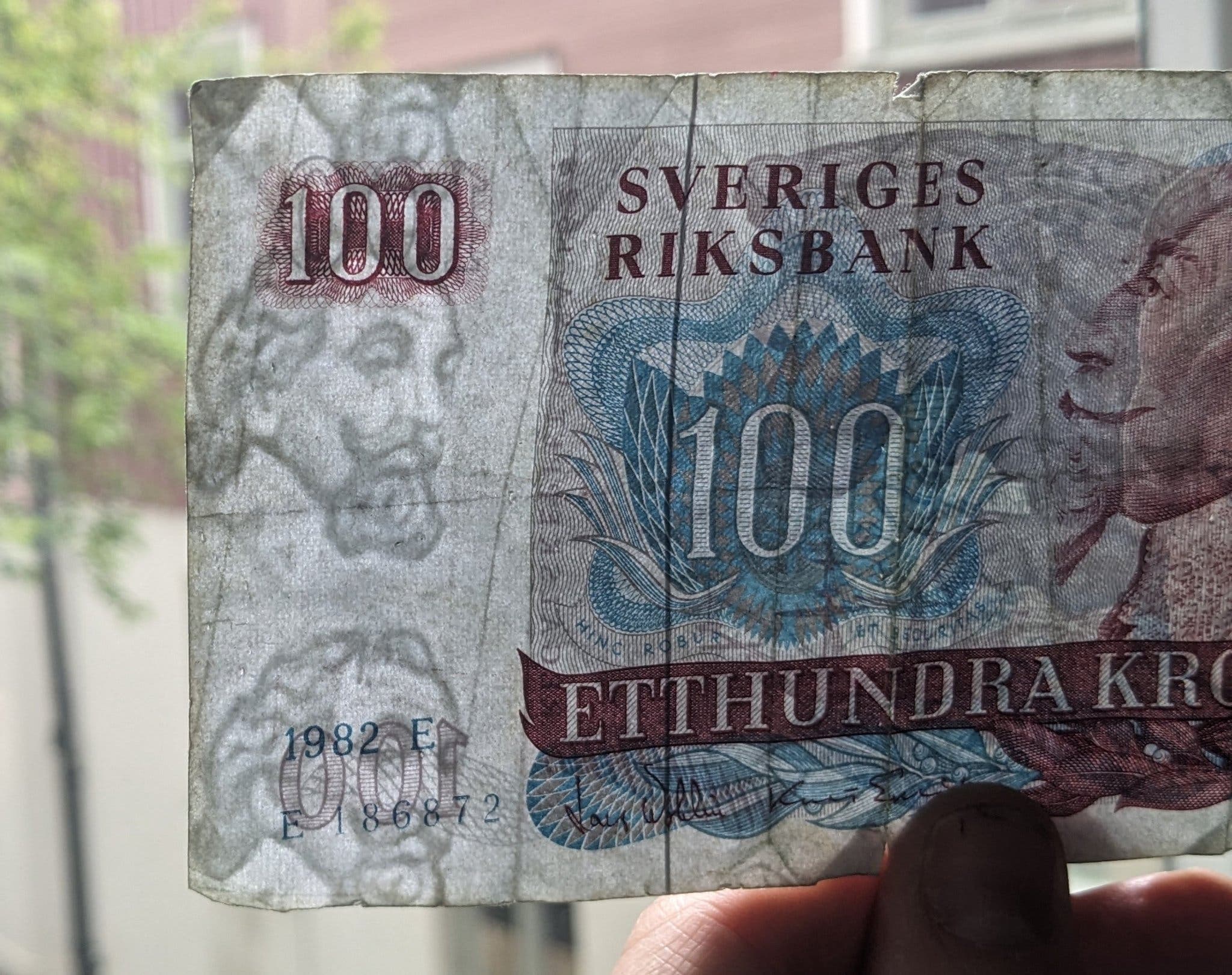 Svensk 100-kronors sedel (1982) | Köp på Tradera (707579367)