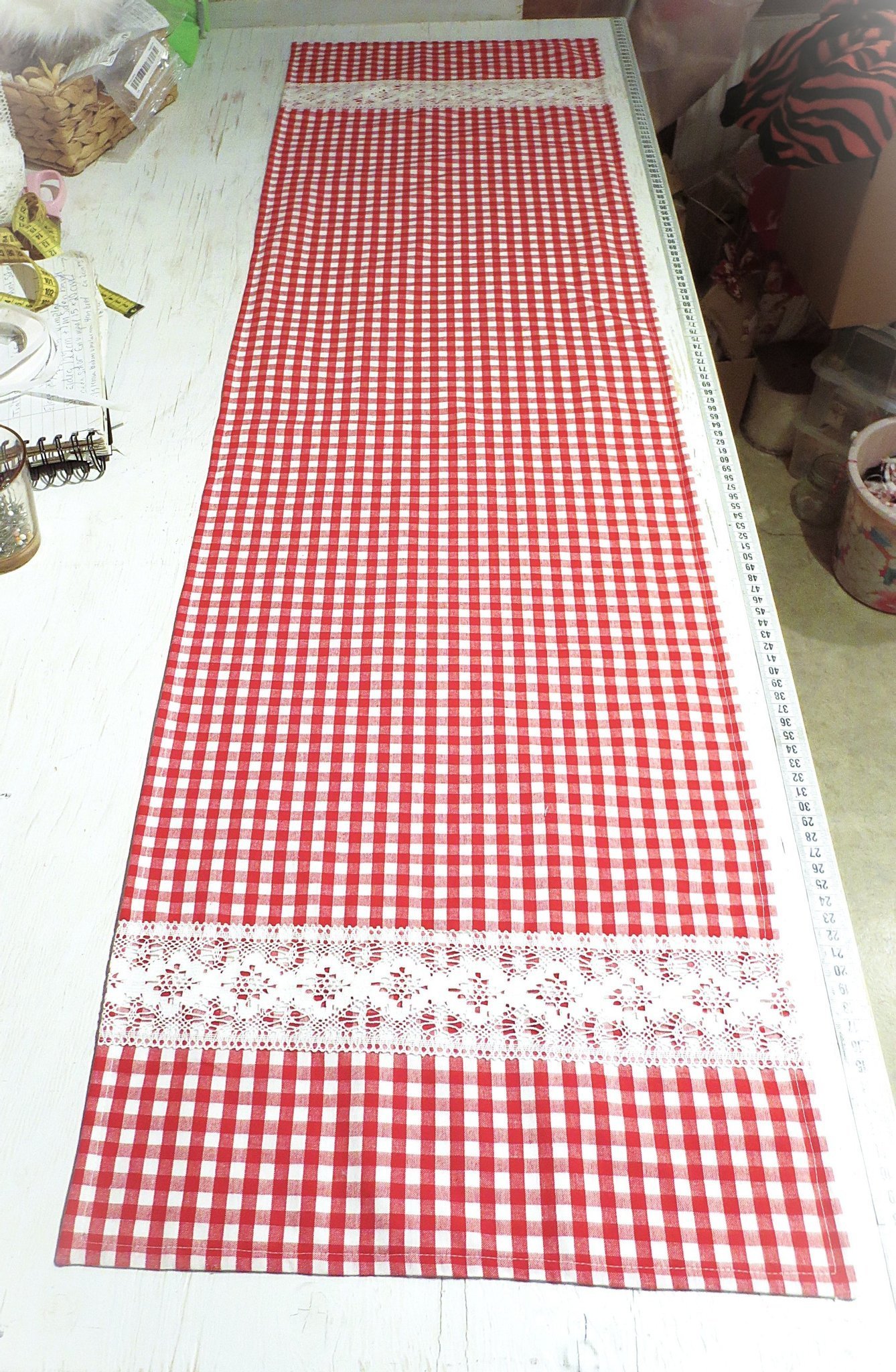 Bords löpare röd.. | Köp från Kickis_Sytt_Nytt_och_Nött på Tradera ...