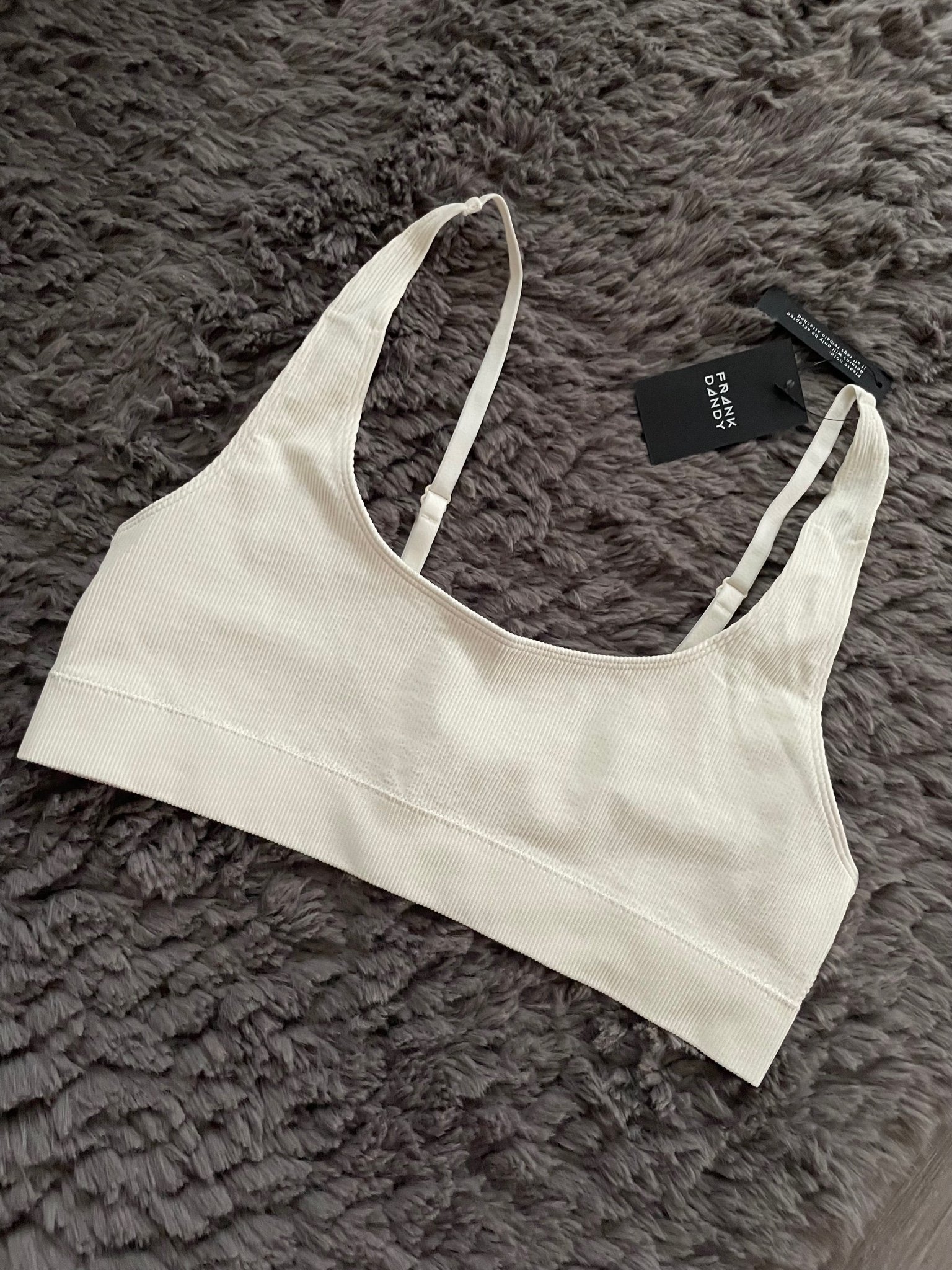 NY vit ribbad top/bh Frank Dandy Large | Köp på Tradera (708544312)