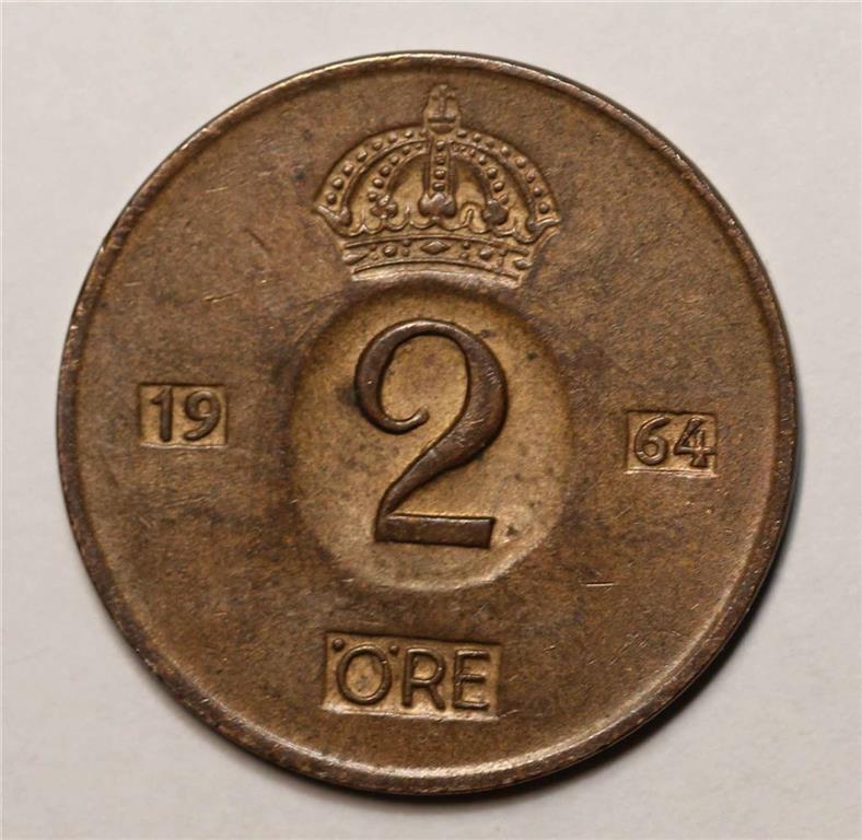 2 ÖRE 1964 MED Ö I FRÅNSIDANS KRONA på Tradera.com - Svenska mynt