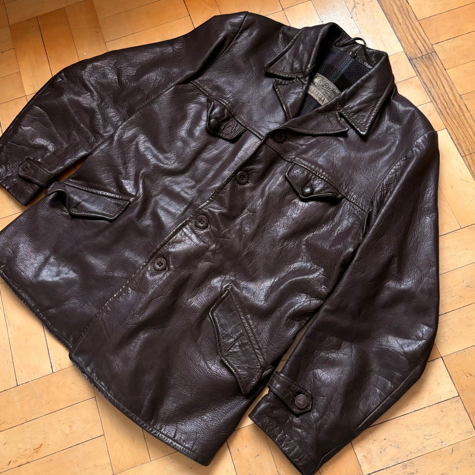 Vintage skinnjacka skinnpaj, Bäckes Malung, get.. | Köp på Tradera ...