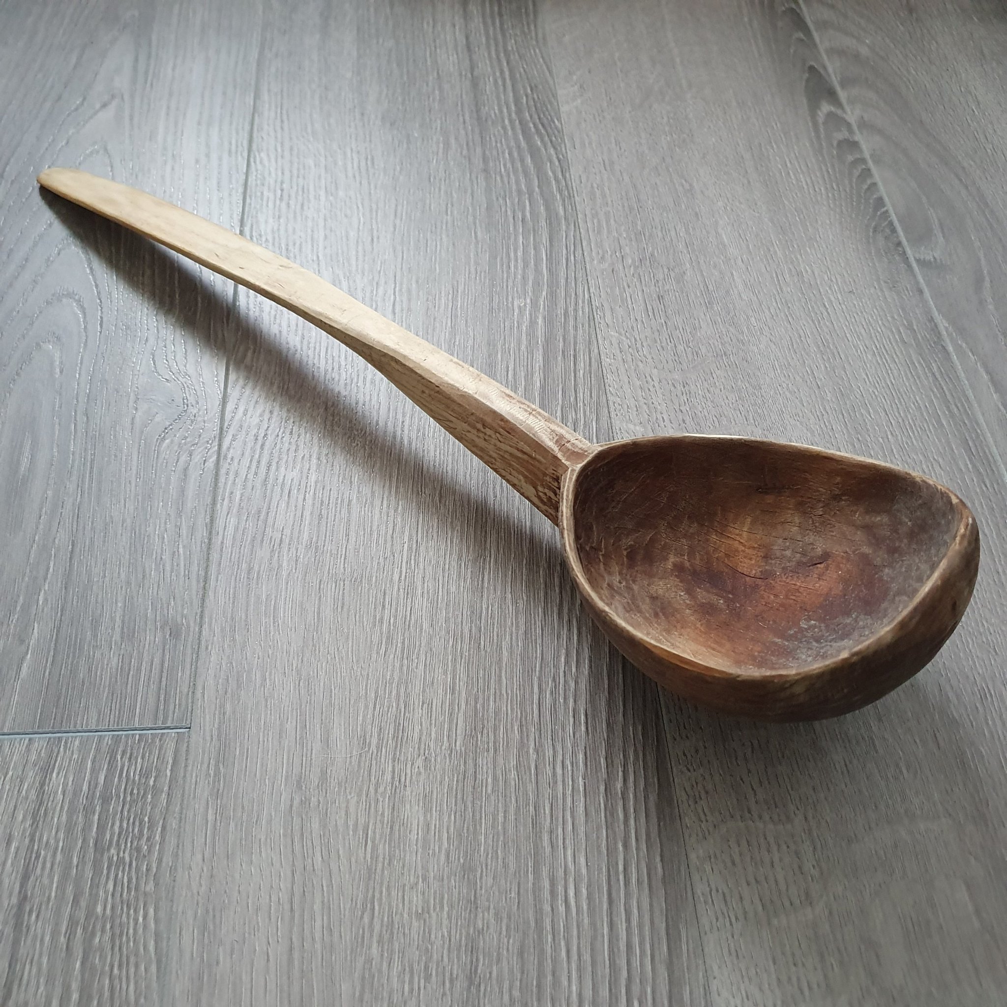 Antik stor träslev , slev / skopa i trä , | Köp på Tradera (583338119)