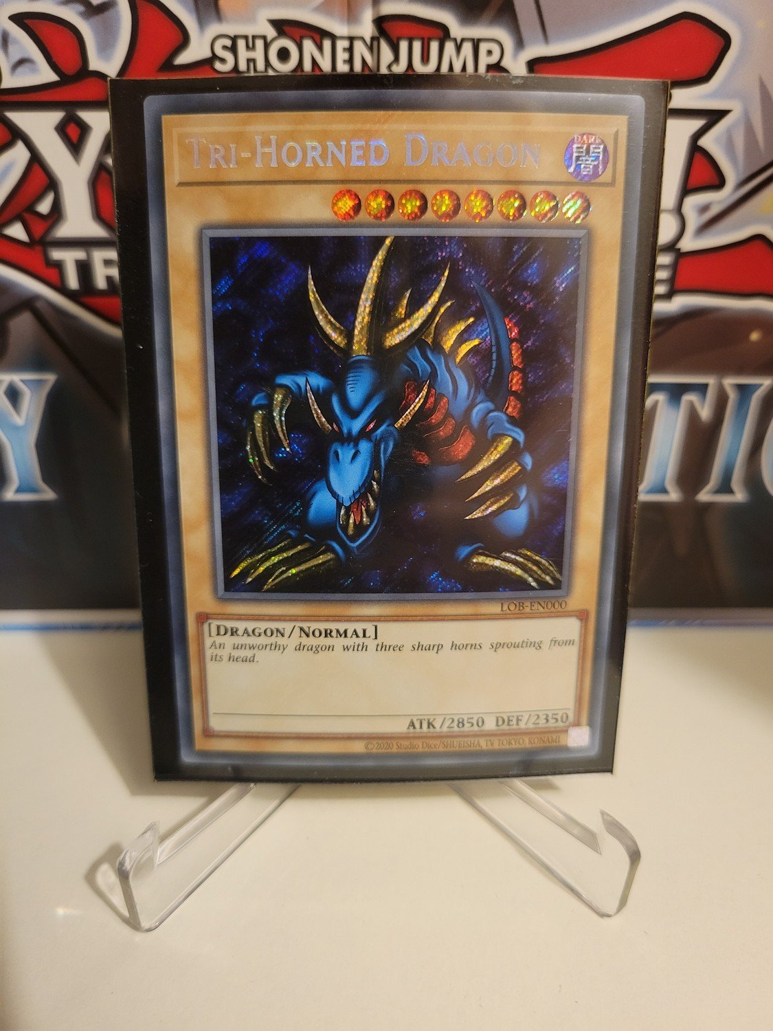 Yu-Gi-Oh Tri-Horned Dragon Secret Rare LOB-EN00.. | Köp på Tradera ...
