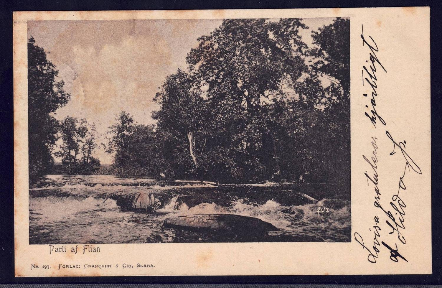 SKARA. Vy över ån Flian. | Köp från Frimärksboden på Tradera (466855768)