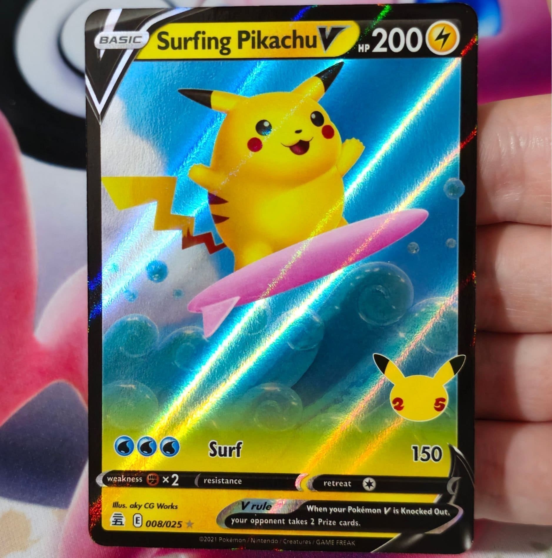 Surfing Pikachu V ULTRA RARE 008/025 CELEBRATIO.. | Köp på Tradera ...