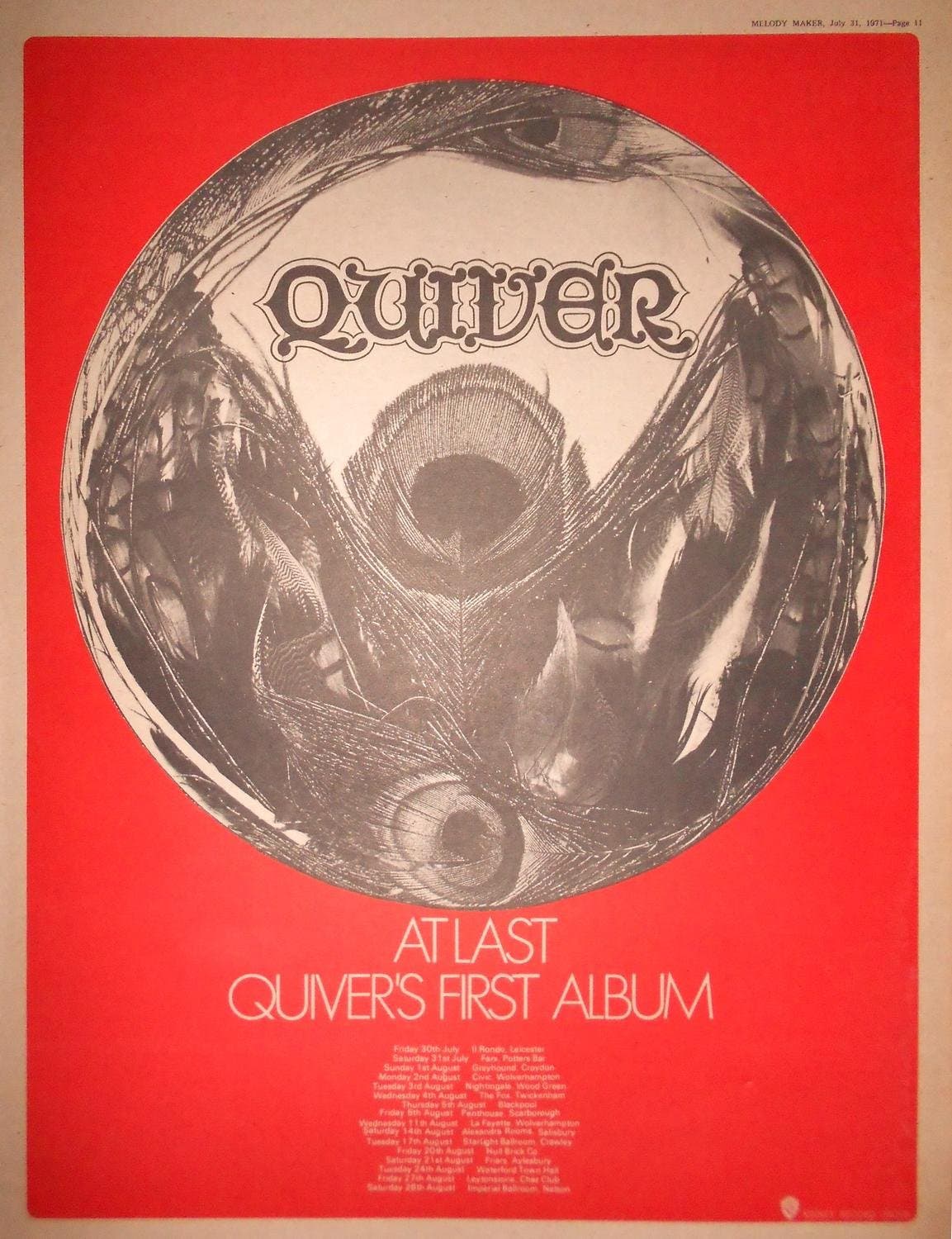 QUIVER - FIRST ALBUM, UK TOUR, STOR TIDNINGSANN.. | Köp på Tradera ...