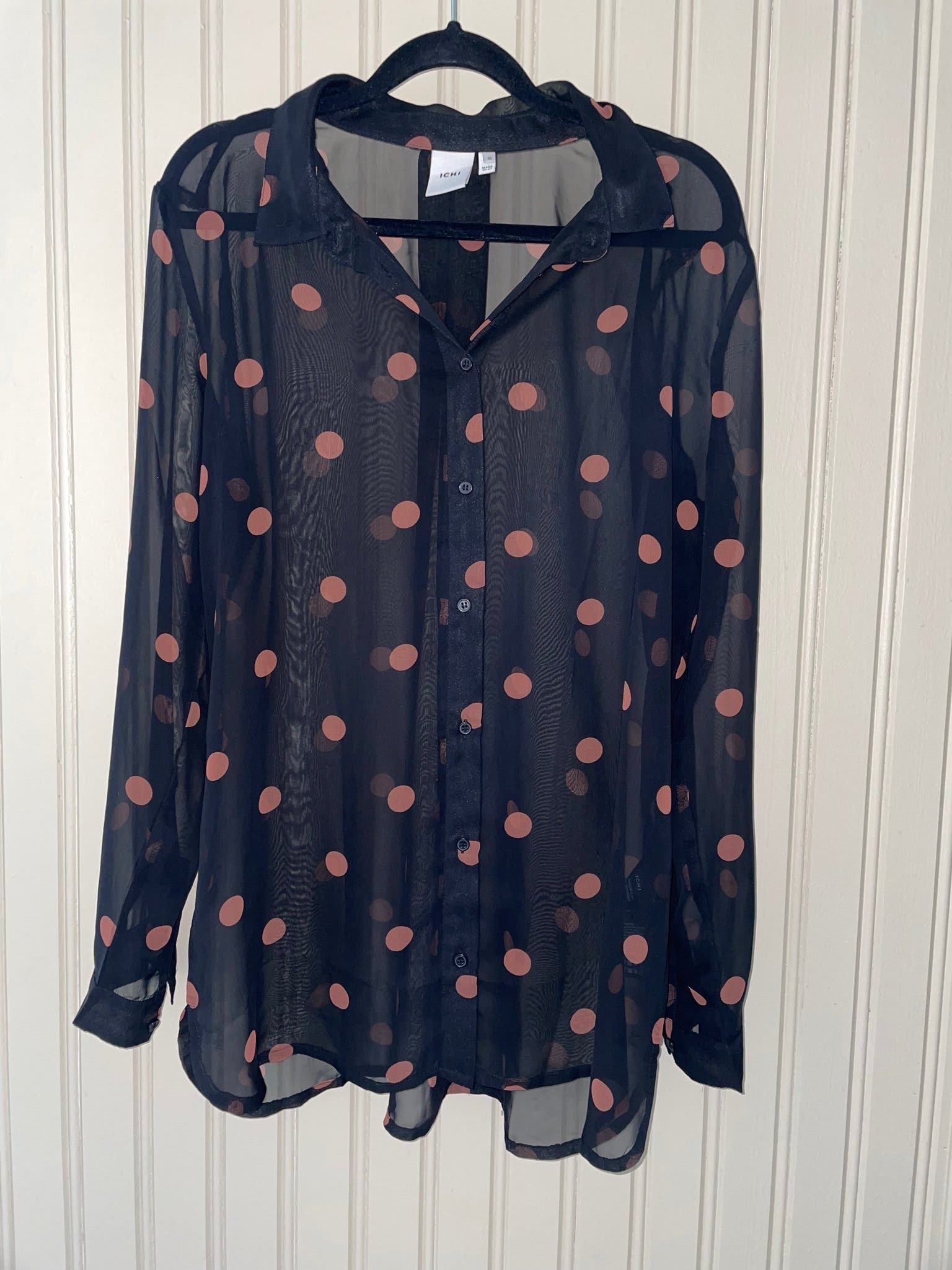 ICHI,transparent blus/skjorta,chiffongblus,pric.. | Köp på Tradera ...