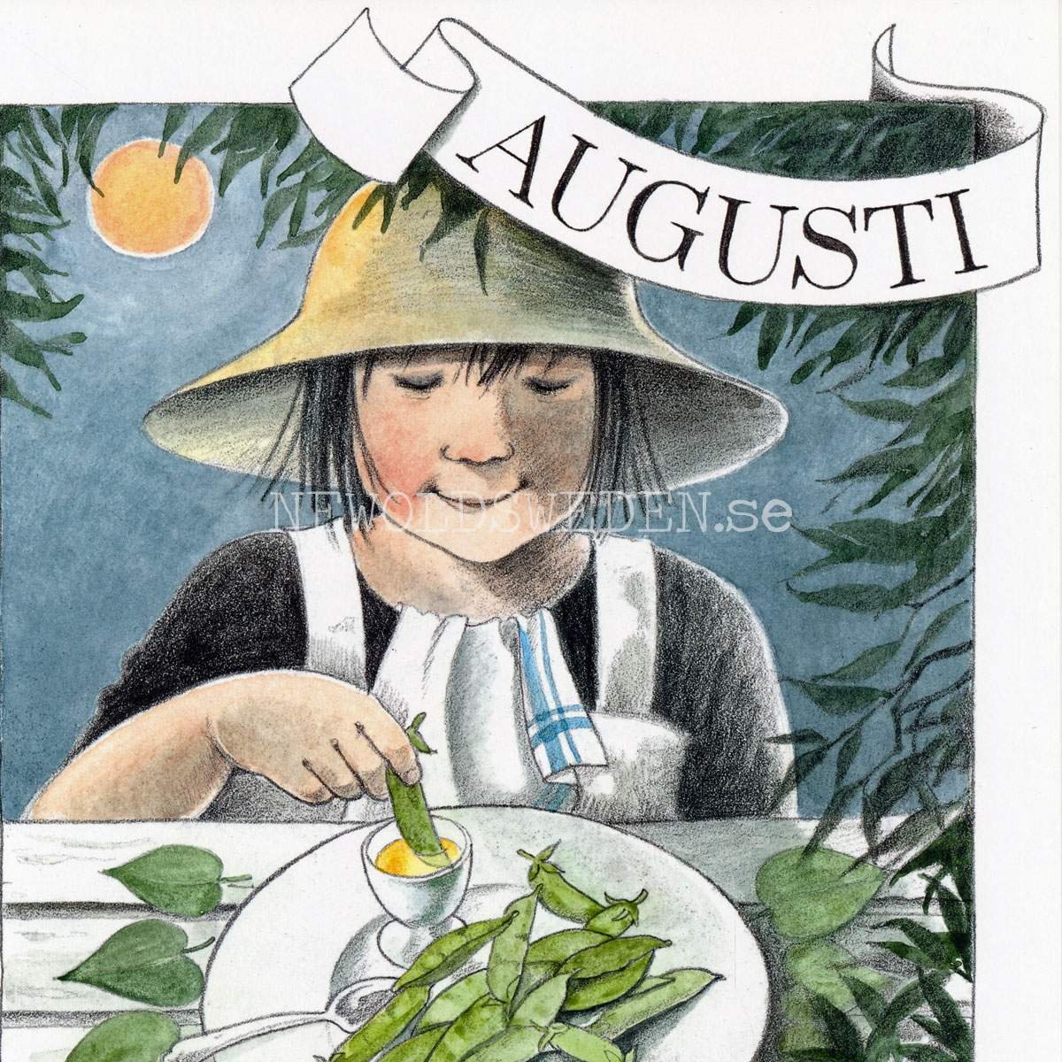 Se produkter som liknar Augusti Linnea Månads bild A4.. på Tradera ...
