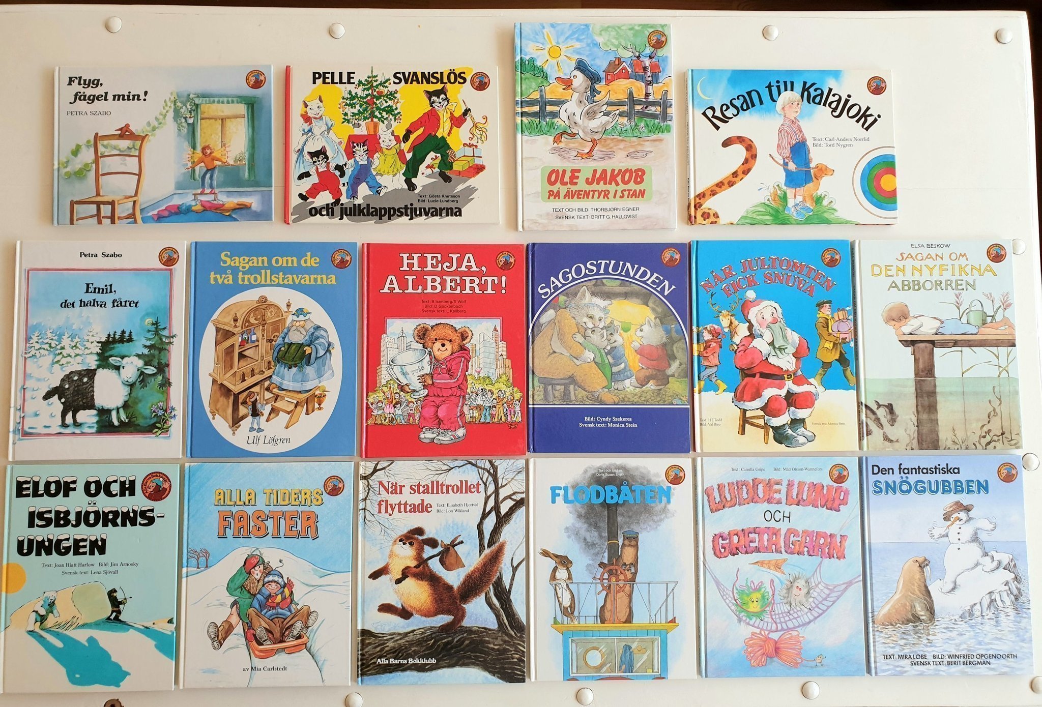 Bokpaket 16 böcker, Alla Barns Bokklubb. Elsa Beskow Pelle Svanslös Ulf ...