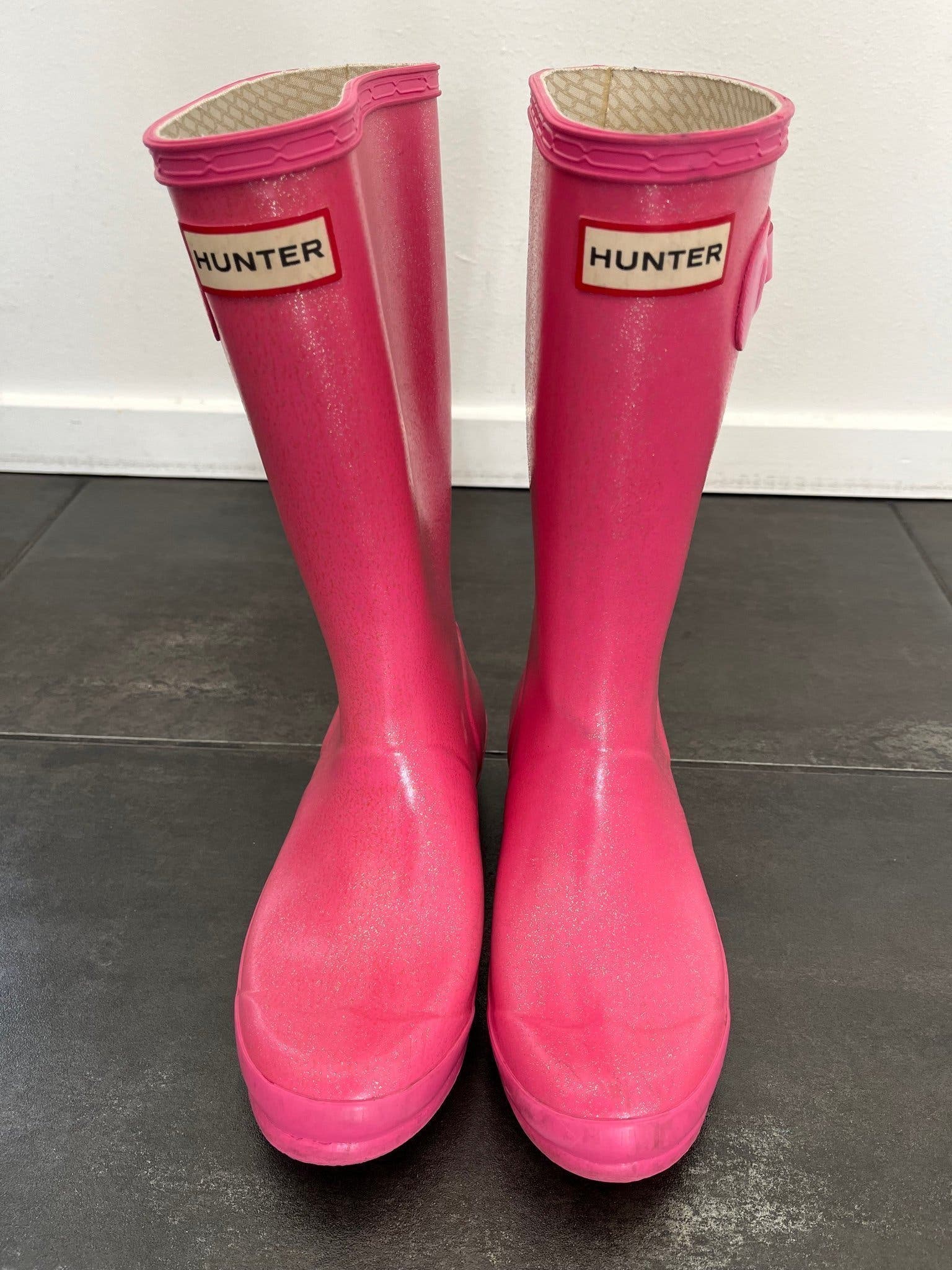 HUNTER gummistövlar stl 34 rosa glitter stövlar | Köp på Tradera ...