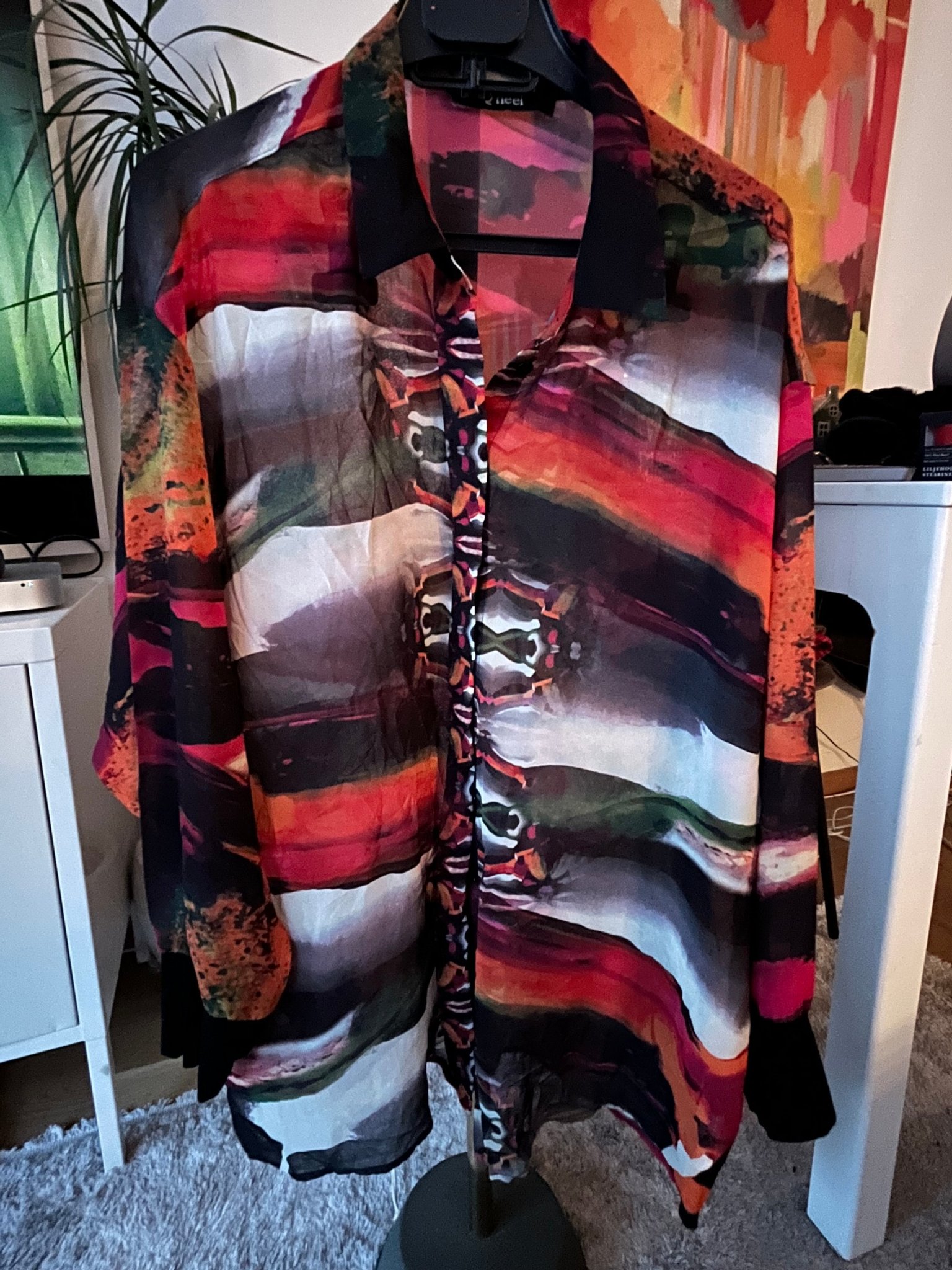 Q'neel, mönstrad, skir blus, storlek XL | Köp på Tradera (710190081)