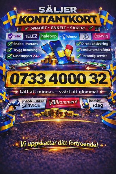 Guldnummer 0733 4000 32 / Exklusivt VIP Nummer .. | Köp på Tradera ...