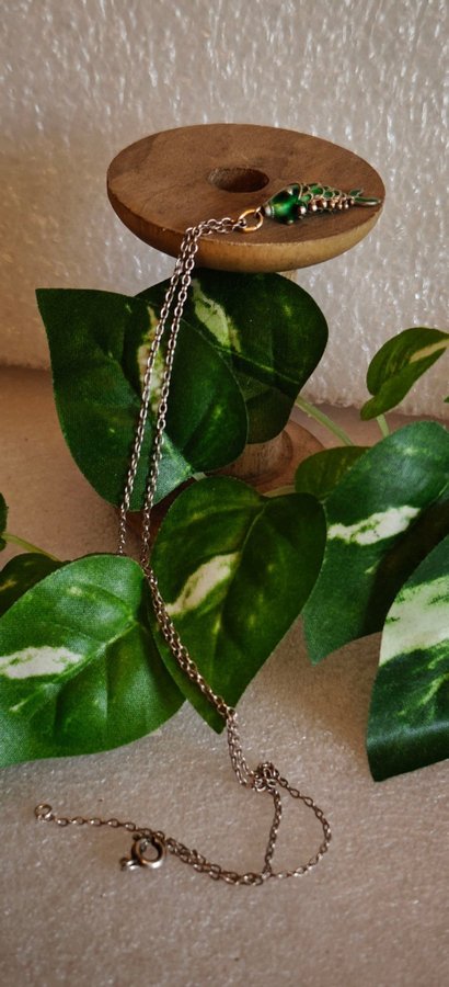 Vintage silver hänge emalj rörlig fisk grön blå.. | Köp på Tradera ...