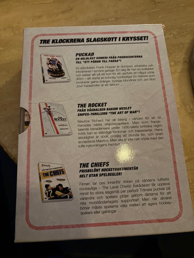 3 Filmer Puckad, The Rocket och The Chiefs. | Köp på Tradera (711978882)