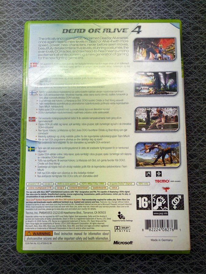 Se produkter som liknar Dead or Alive 4 - Xbox 360 på Tradera (711572737)