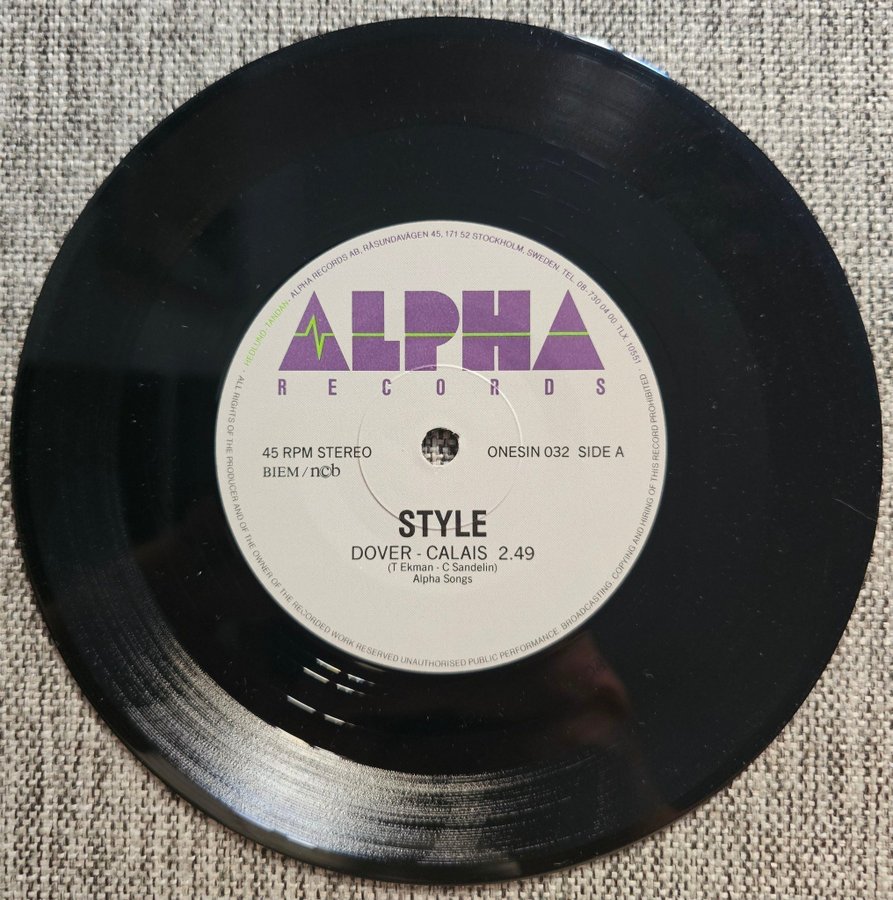 Style - Dover-Calais 7" Vinyl Singel 1986 | Köp på Tradera (713327301)
