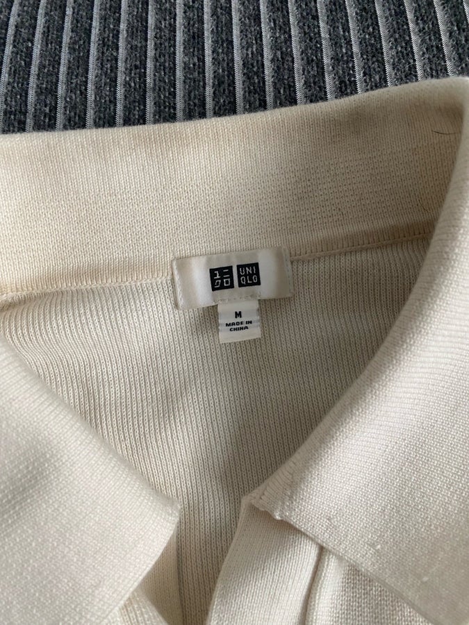 Uniqlo stickad tröja off-white | Stl M | Klassi.. | Köp på Tradera ...