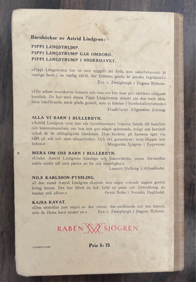 Mera om oss barn i Bullerbyn av Astrid Lindgren.. | Köp på Tradera ...