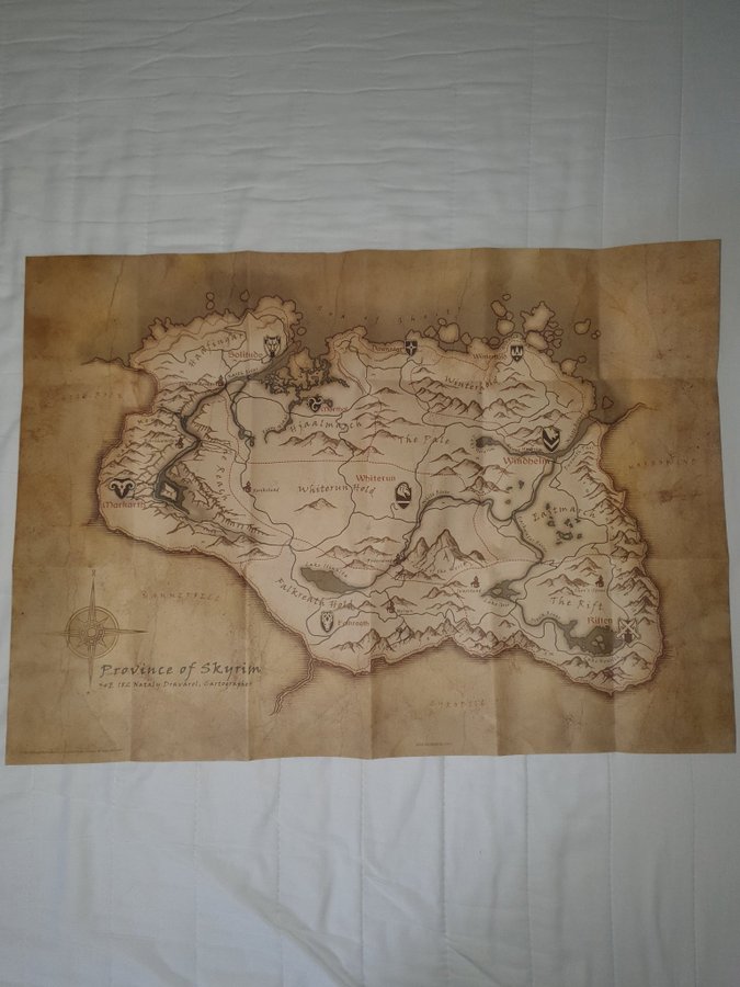 Elder Scrolls Skyrim och Oblivion karta/affisch | Köp på Tradera ...