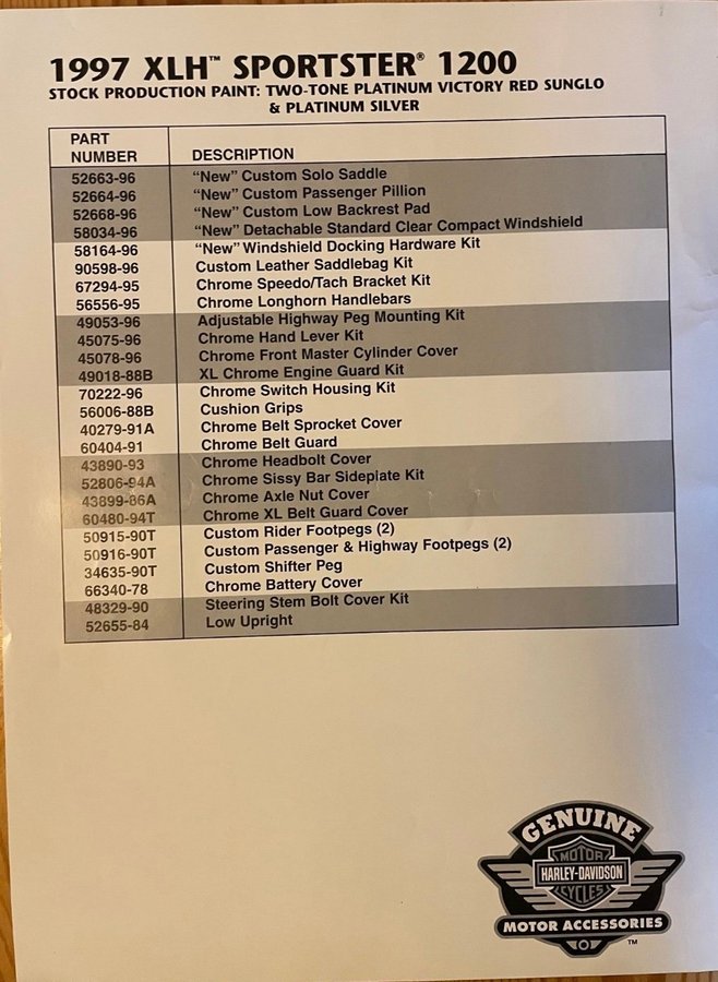 Harley-Davidson XLH Sportster 1200 1997 reklamb.. | Köp på Tradera ...