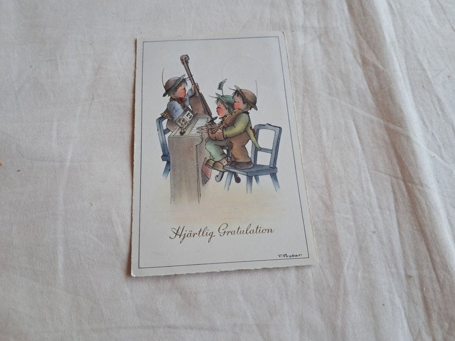 ÄLDRE VYKORT HJÄRTLIG GRATULATION | Köp på Tradera (710766739)