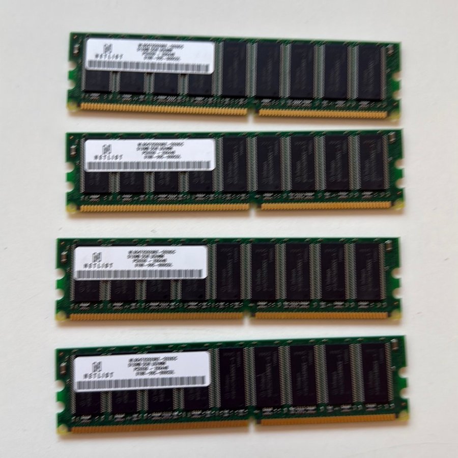 4x 512MB DDR PC2100 ECC RAM-minnen | Köp på Tradera (733726021)