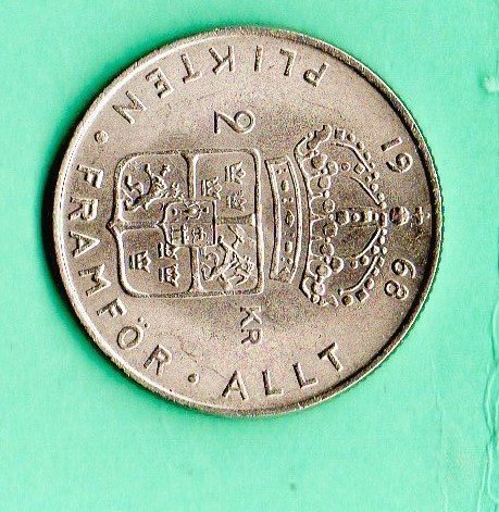 Svensk 2 Kr med Konung Gustav VI Adolf 1968 | Köp på Tradera (733832575)