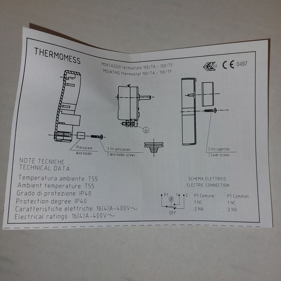 Termostat 100/TF från Therm(m)ess (-35/+35 °C) | Köp på Tradera (688816992)