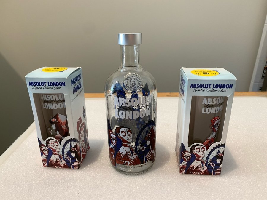 Absolut London Limited Edition 2 st Glas och 1 .. | Köp på Tradera ...