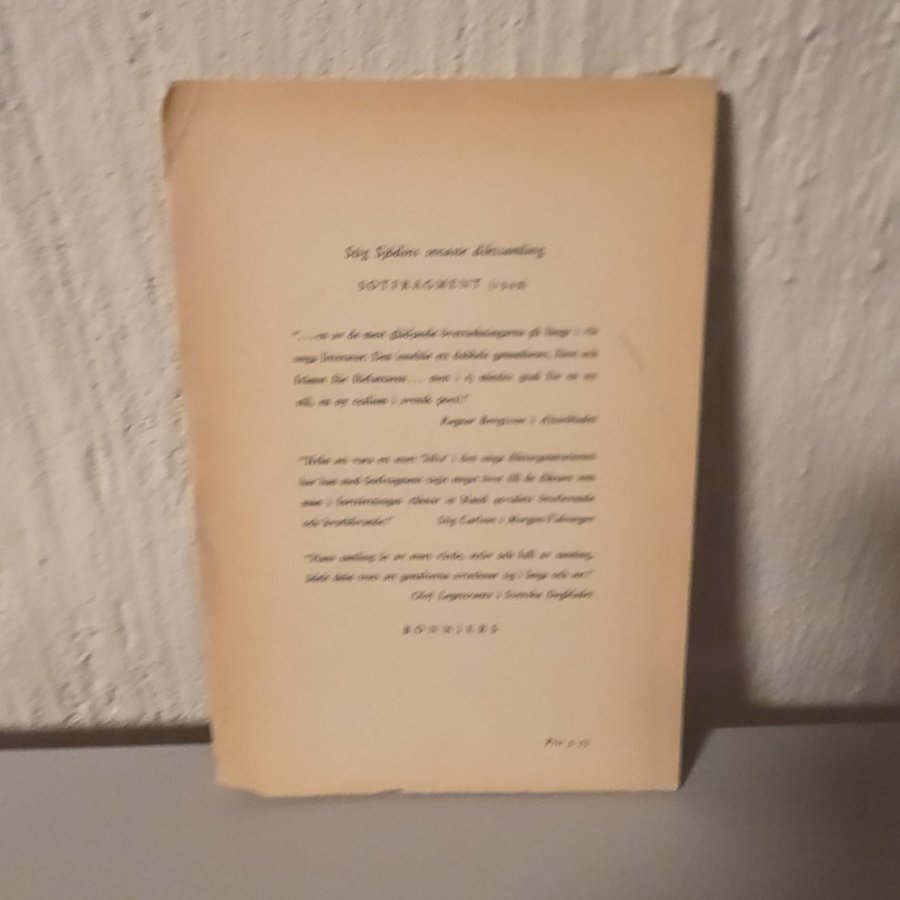 Stig Sjödin Nattliga Besök Dedikation till Gera.. | Köp på Tradera ...