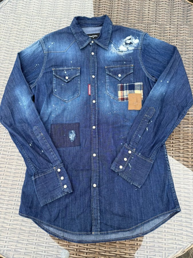 Dsquared2 blå skjorta, AUTENTISK, storlek 46 | Köp på Tradera (710719720)