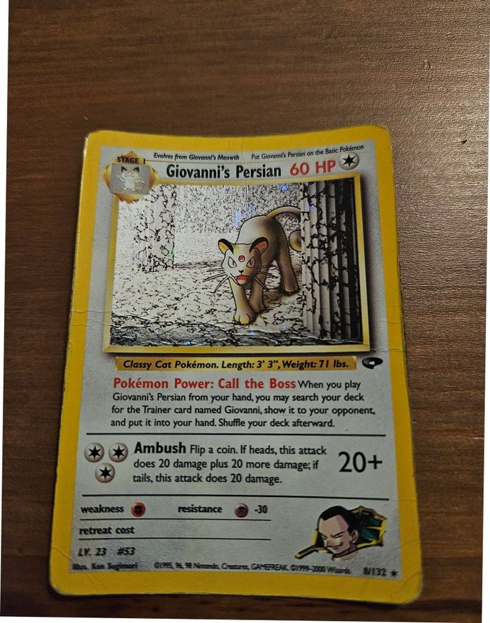 Giovanni's Persian 8/132 Gym Challenge Pokemonk.. | Köp på Tradera ...