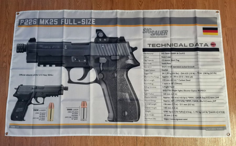 Nytt SIG SAUER P226 Banner Affisch Flagga 150x9.. | Köp på Tradera ...