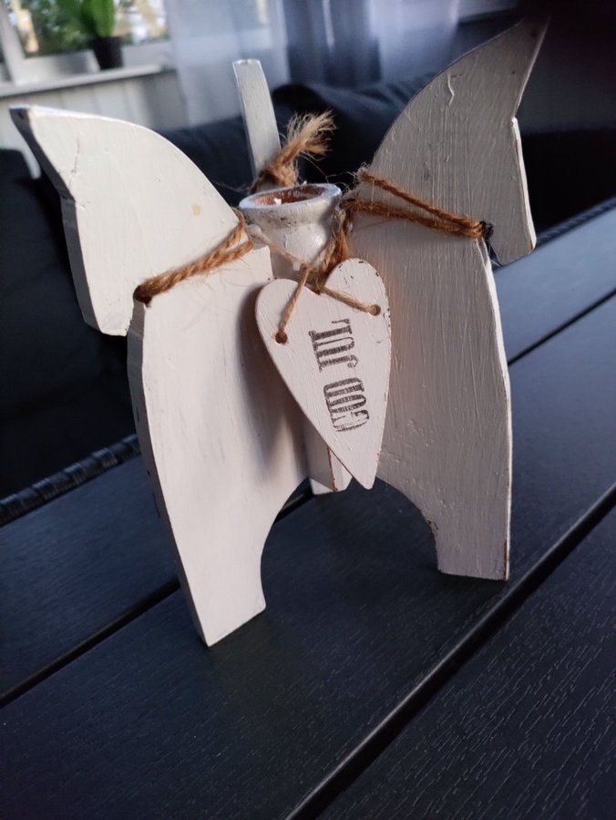 Dalahäst ljusstake, shabby chick. | Köp på Tradera (708331435)