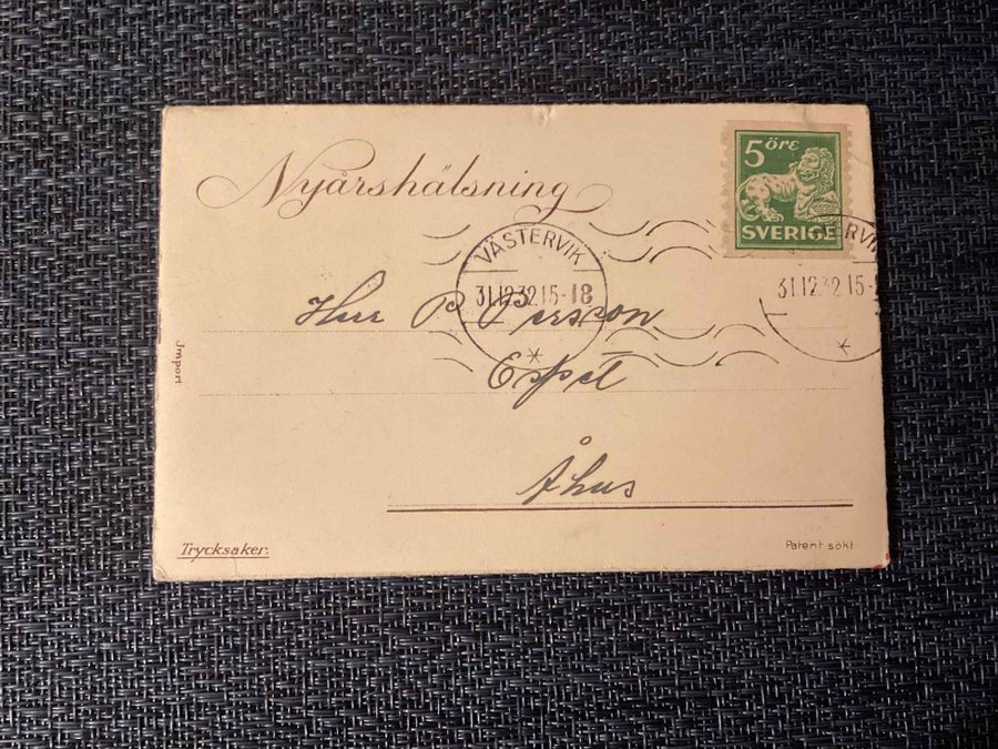 Nyårshälsning, Barn I flugsvamp.. | Köp från ahusvykort på Tradera ...