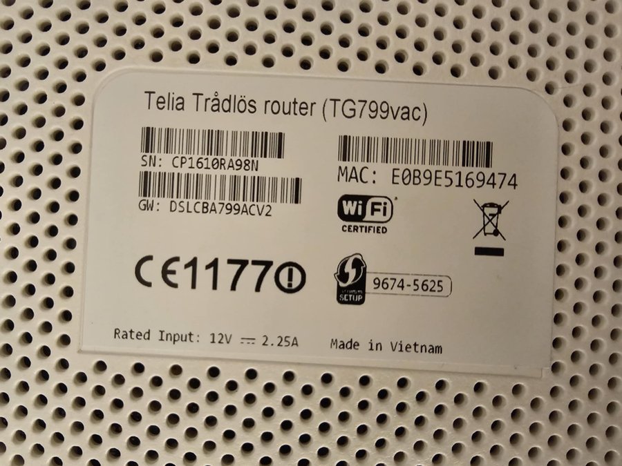 Se produkter som liknar Telia Trådlös Router (TG799vac) på Tradera ...