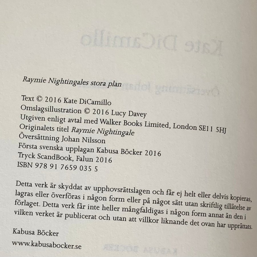 ”Raymie Nightingales stora plan” Kate DiCamillo.. | Köp på Tradera ...