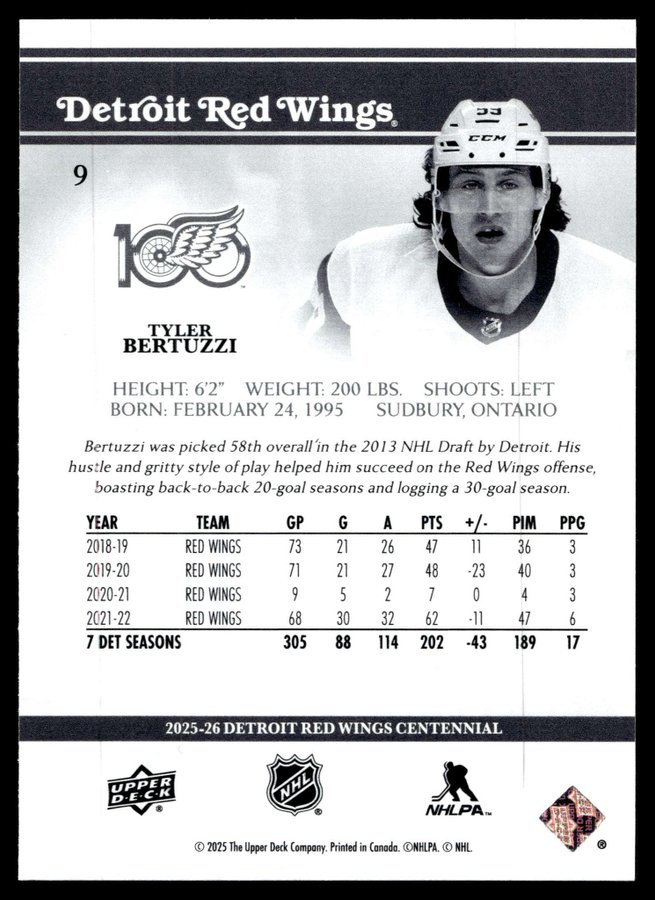 Tyler Bertuzzi - 2025-2.. | Köp från infinitelivescards på Tradera ...