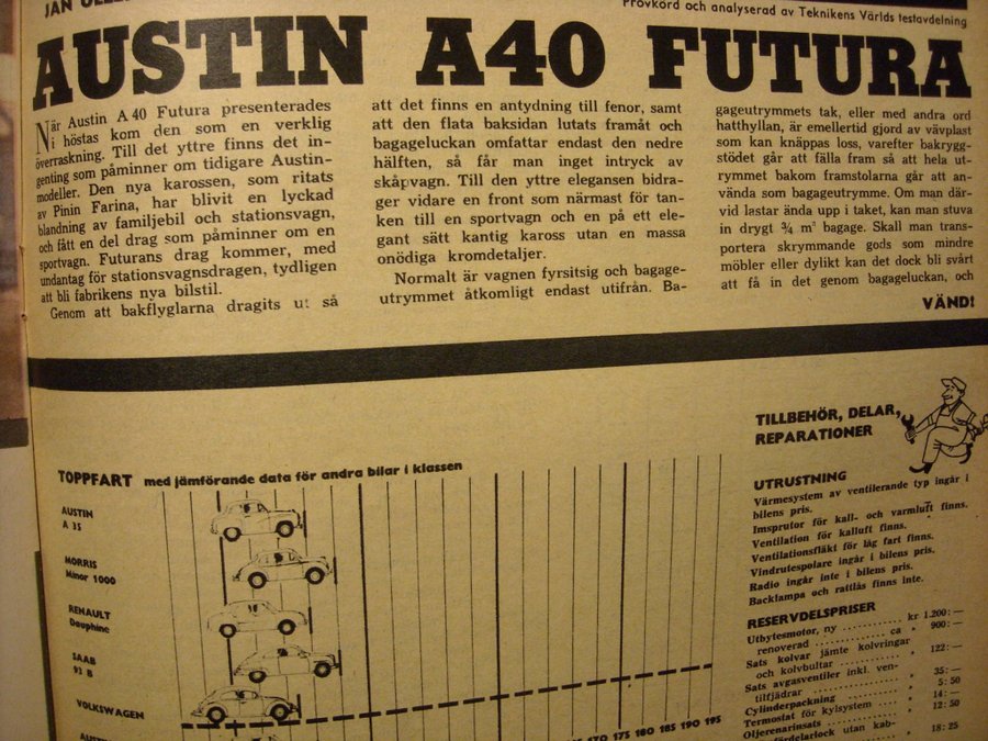 Nytest från 1959 av Austin A40 Futura | Köp på Tradera (707387338)