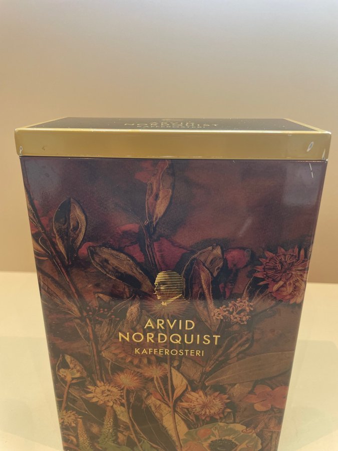Arvid Nordquist vacker kaffeburk plåtburk kaffe | Köp på Tradera ...