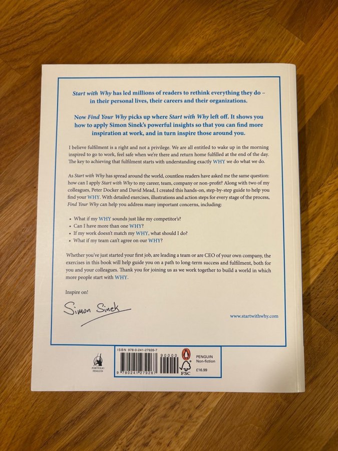 Find Your Why av Simon Sinek, David Mead och Pe.. | Köp på Tradera ...