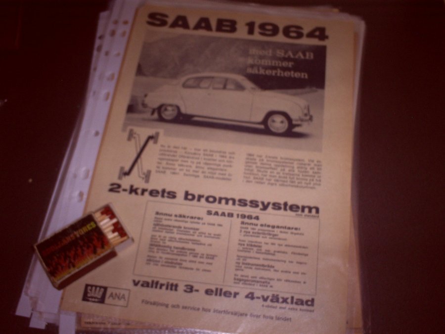 SAAB 1964 : REKLAM FRÅN 1963 | Köp på Tradera (697428362)
